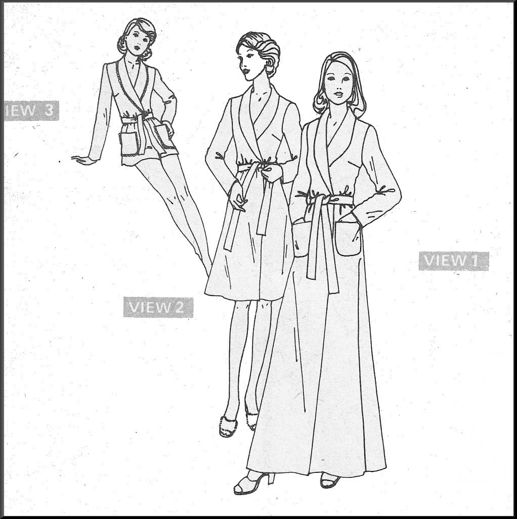 Vintage Style Sewing Pattern 4922 Size 8-10 Misses' 70s Housecoat Wrap ...