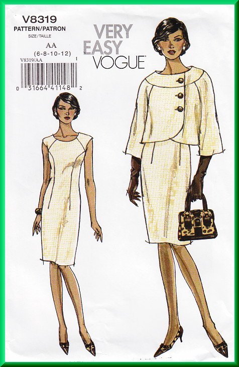 Vogue 8319 Sewing Pattern Sz 6-12 Misses' Jacket Sheath Dress ...