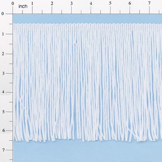 6" White Chainette Fringe Trim By the Yard