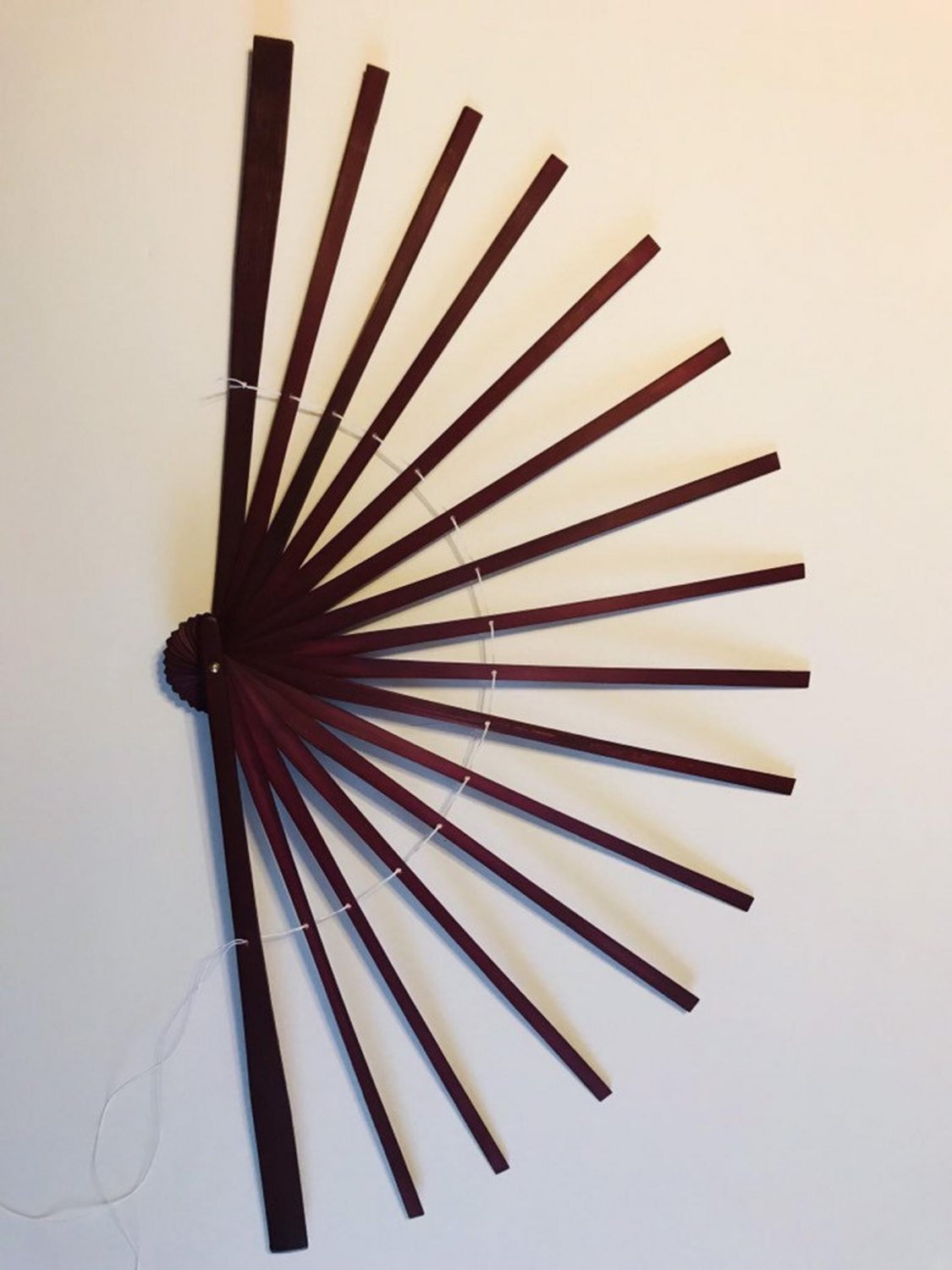 23 x 12 Brown Wood Bamboo Hand Fan Stave Costume Ostrich Feather Dance Base