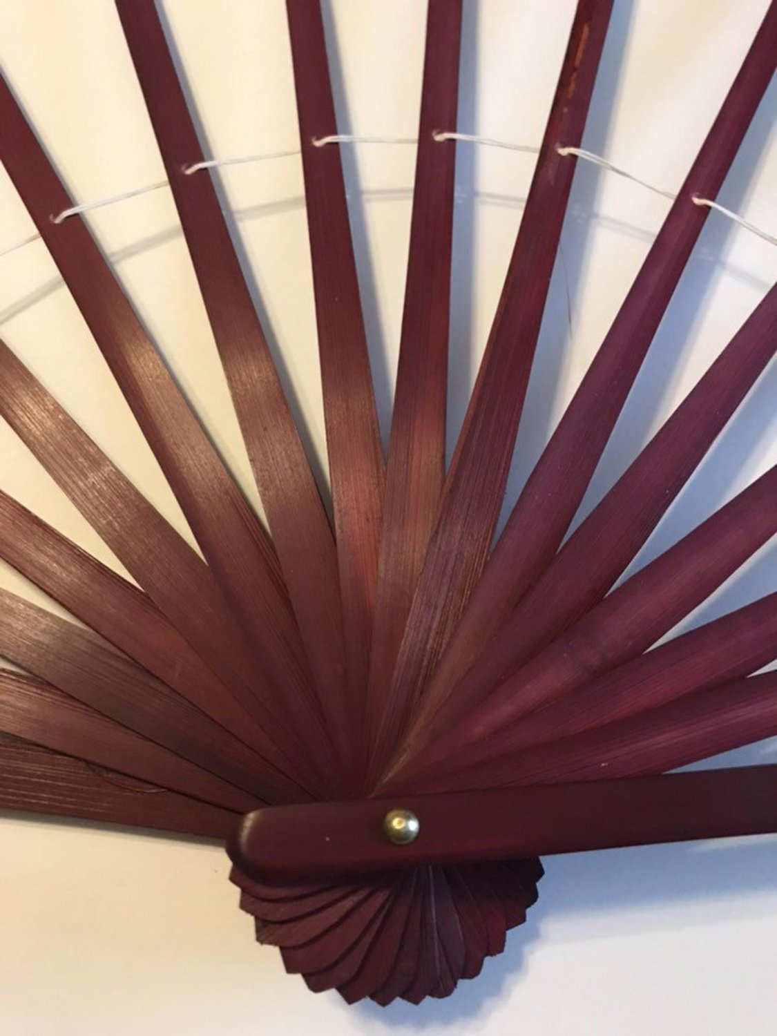 23 x 12 Brown Wood Bamboo Hand Fan Stave Costume Ostrich Feather Dance Base