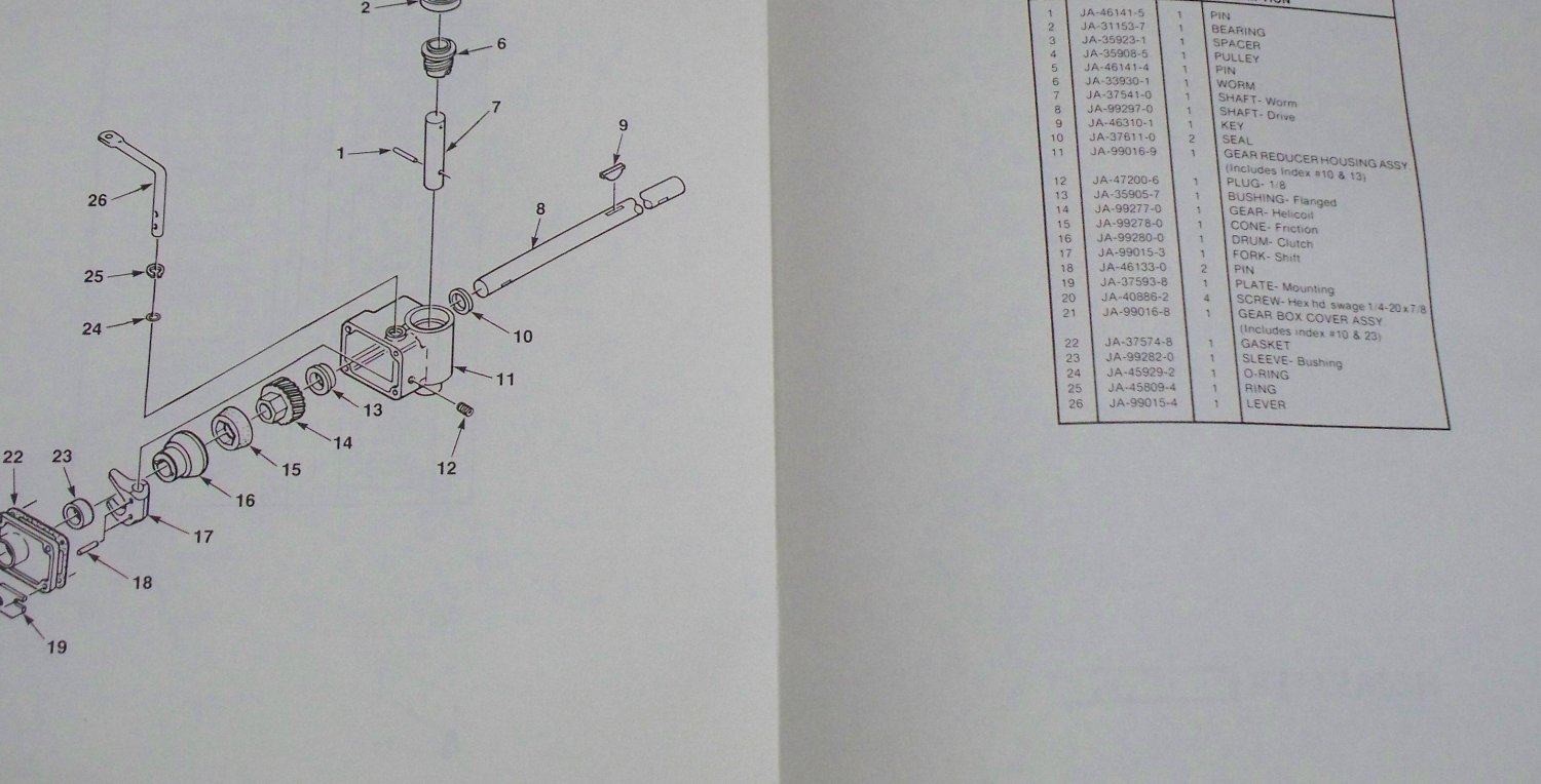 Homelite Jacobsen Parts List 18" & 20" Lawn King part no. JA-99018-2