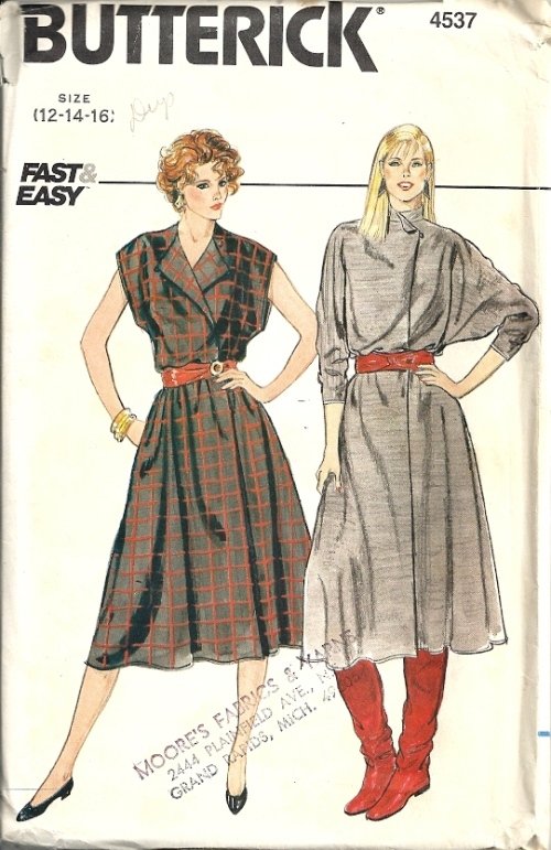 Misses Front Wrap Dress Sewing Pattern Butterick 4537 Size 12