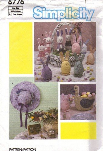 80s Stuffed Bunny, Egg Vintage Easter Sewing Pattern Simplicity 6776