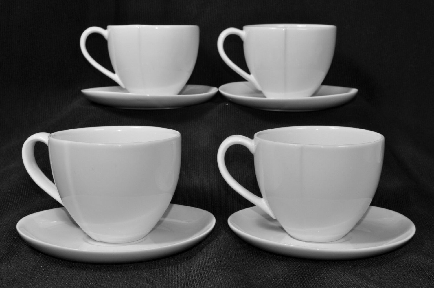 DIANE VON FURSTENBERG DVF Pebblestone White Tea Coffee Cup/Saucers Set ...