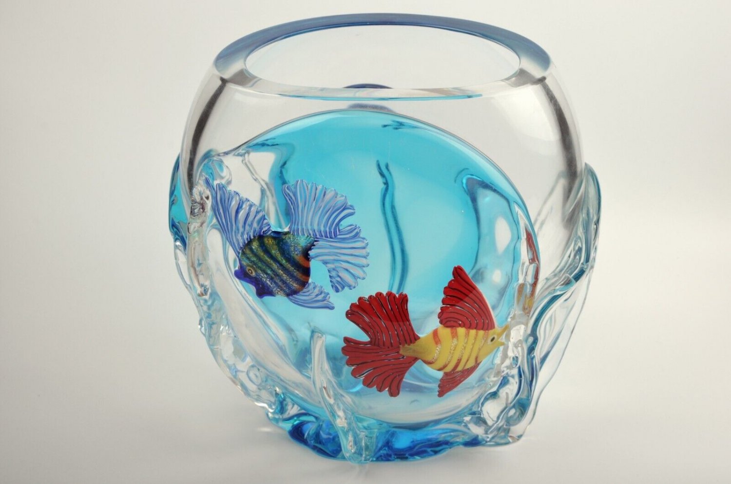 MURANO Art Glass Aquarium Fish Vase by SEGUSO VIRO Italy Signed New