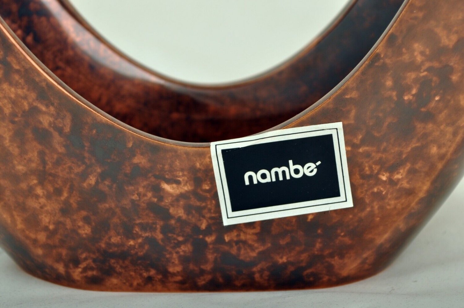 NAMBE Heritage Collection Pebble Glass Bowl On Metal Tall Base by Neil ...