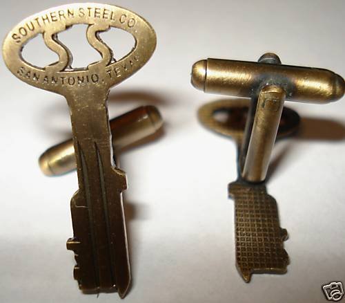 SOUTHERN STEEL CO KEY Folger Jail Prison Cell CUFFLINKS
