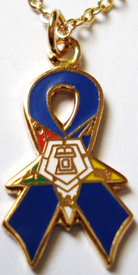 Order of the Eastern Star OES Purple Ribbon Pendant