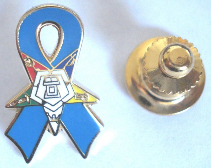 Order of the Eastern Star OES Teal Ribbon Lapel PIN