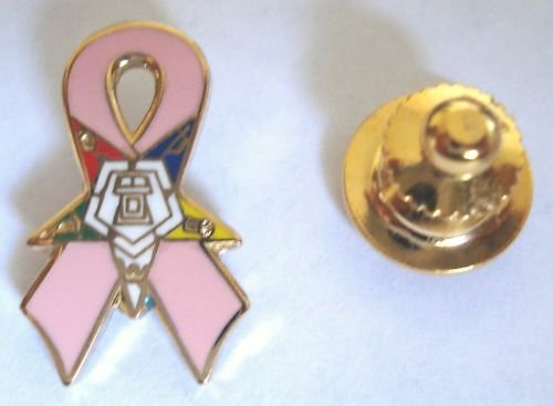Order of the Eastern Star OES PINK Ribbon Lapel PIN