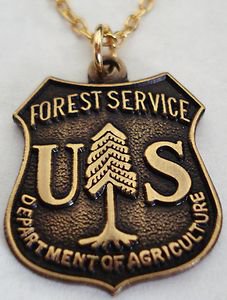 US Forest Service USDA Dept of Agriculture Ranger PENDANT NECKLACE w/ CHAIN
