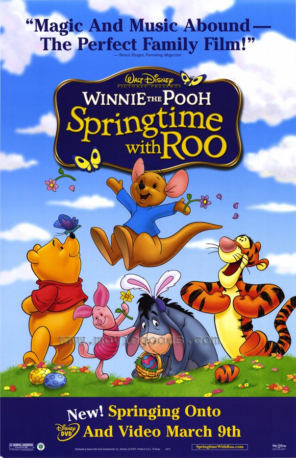 Winnie The Pooh : Springtime With Roo Movie Poster Single Sided 24 X36