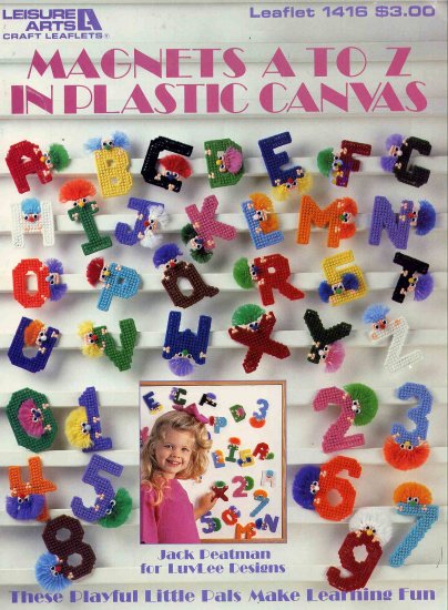 Alphabet Magnets A to Z in Plastic Canvas Leaflet by Leisure Arts