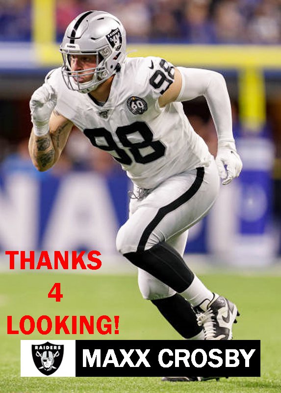MAXX CROSBY 2019 OAKLAND RAIDERS FOOTBALL CARD