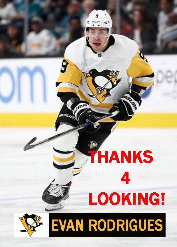 EVAN RODRIGUES 2019-20 PITTSBURGH PENGUINS HOCKEY CARD EVAN RODRIGUES 2019-20 PITTSBURGH PENGUINS HOCKEY CARD