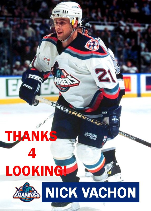 NICK VACHON 1996-97 NEW YORK ISLANDERS HOCKEY CARD
