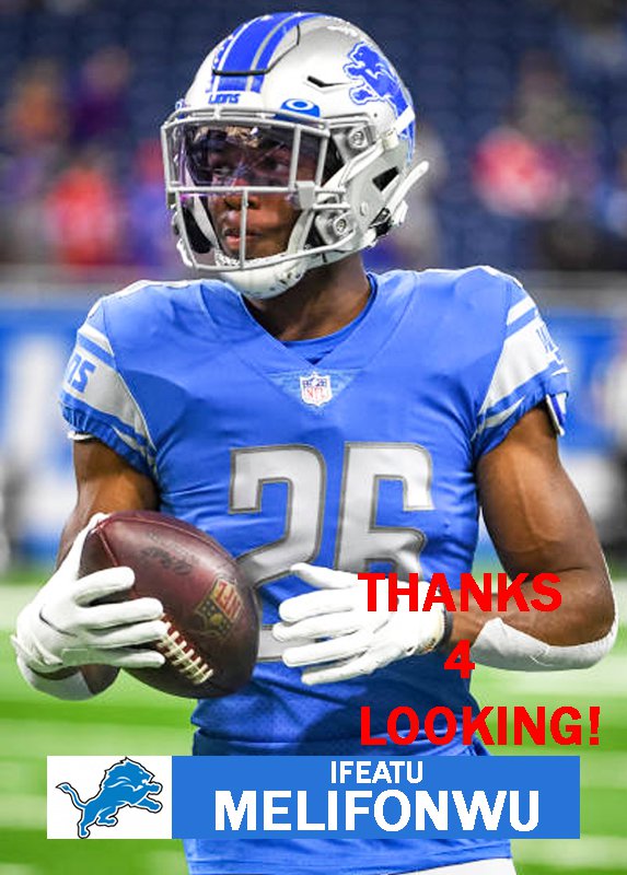 Ifeatu Melifonwu 2021 Detroit Lions Football Card
