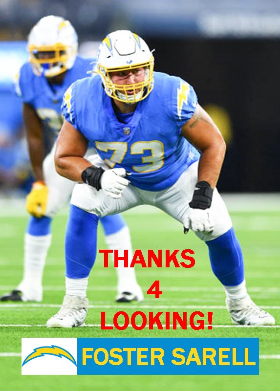 FOSTER SARELL 2022 LOS ANGELES CHARGERS FOOTBALL CARD FOSTER SARELL 2022 LOS ANGELES CHARGERS FOOTBALL CARD
