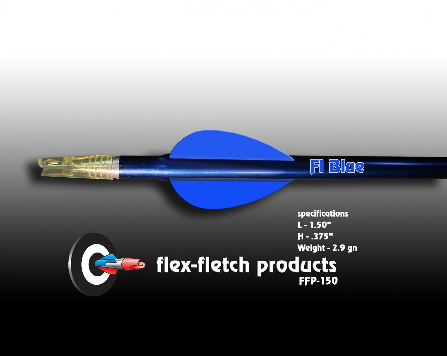 FFP-150 Flo Blue Flex-Fletch Premium vanes archery vanes target archery ...