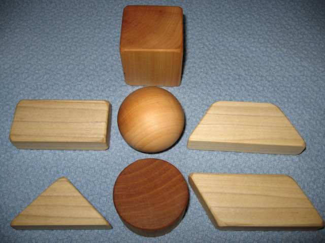 Basic Geometric Shapes Hardwood Blocks