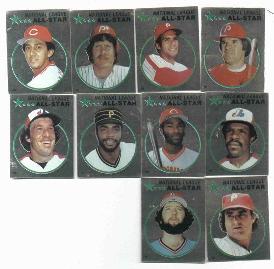 1982 Topps Sticker Album Complete National League All Star Foil Set ...