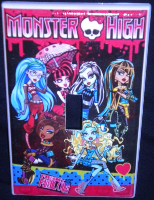 MONSTER HIGH LIGHT SWITCH COVER Girls Room Decor Single Switch Plate