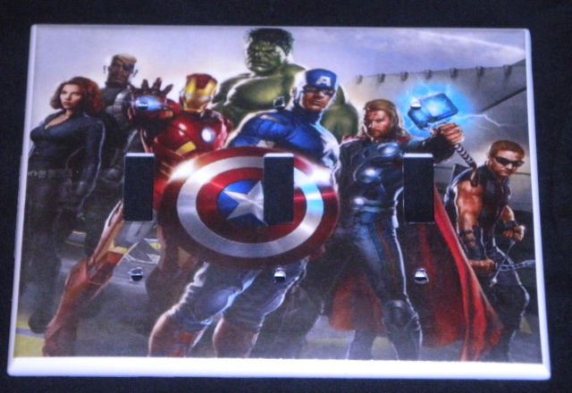 MARVEL AVENGERS TRIPPLE LIGHT SWITCH COVER Avengers Movie Thor Capt ...