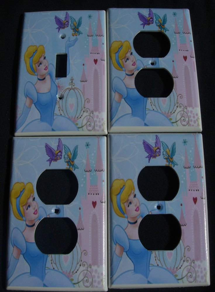 Disney Princess CINDERELLA LIGHT SWITCH & OUTLET COVERS *CUTE* 3 outlet ...