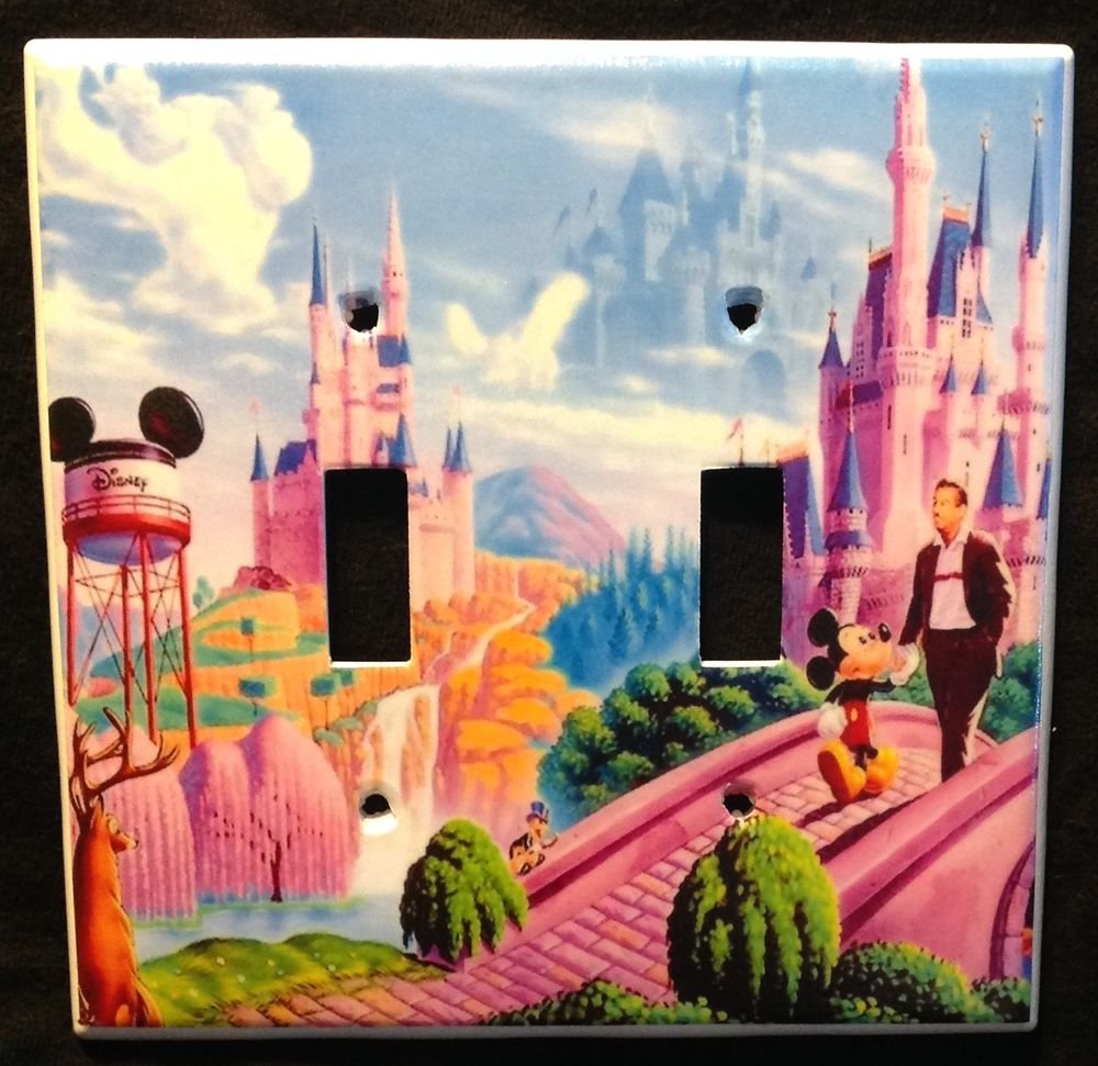 Disney Classic MICKEY MOUSE & Walt Disney DOUBLE LIGHT SWITCH COVER ...