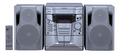 Sharp CD-E500W CD/Cassette/Radio Mini Stereo System 110/220V