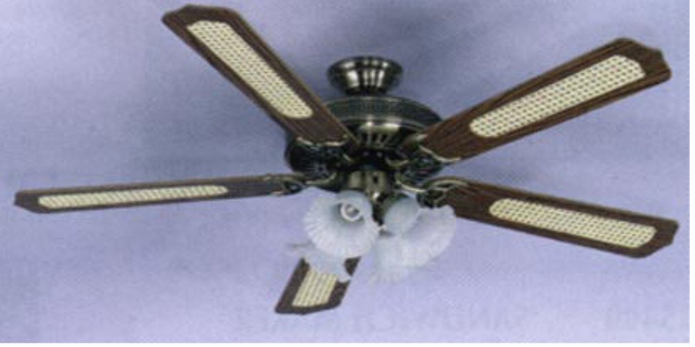 Sakura 52" 220 Volt Brass Ceiling Fan with Four Lights (220V NON-US ...