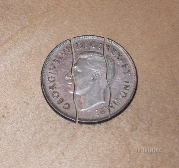 VINTAGE CANADIAN FOLDING COIN / Magic Coin Trick
