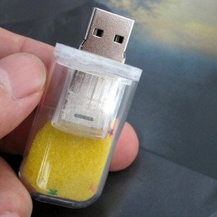 4GB USB SandGlass Flash Drive (Yellow Color)