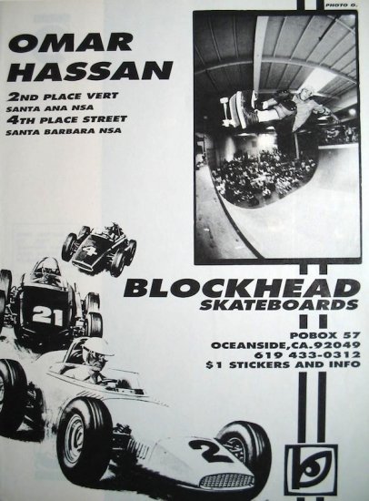 Omar Hassan Blockhead #Skateboard Race Car Art Print Ad