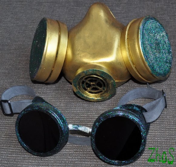 Gold Cyber Mask Cyber Goth Respirator Gas Mask and Steampunk Cyber ...