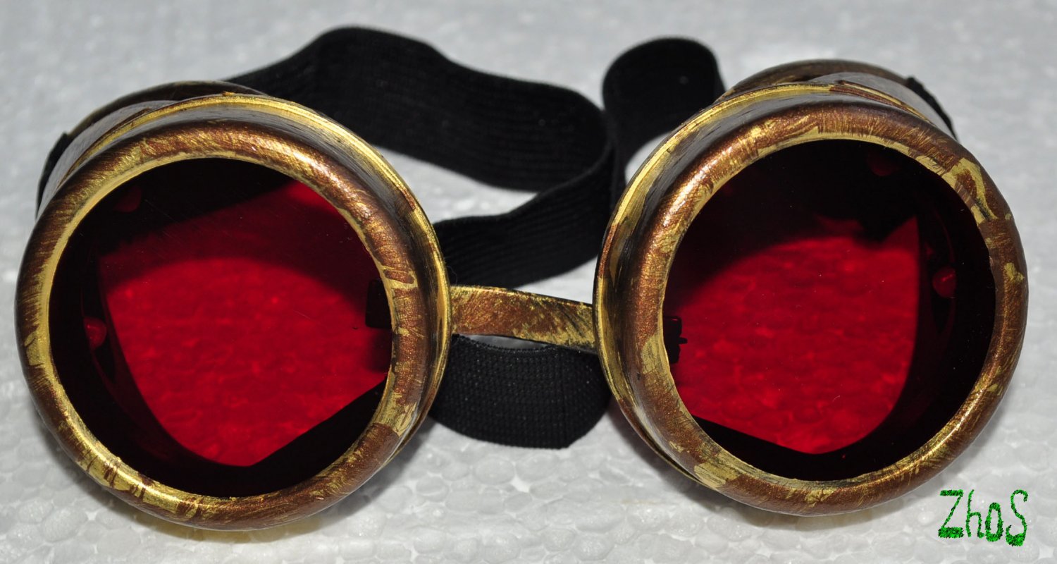 Steampunk Cyber Goggles Glasses Cosplay Anime Larp Rave 250kr