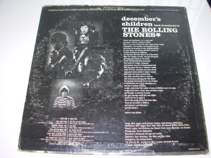 Rolling Stones December's Children Mono decembers Lp Vinyl album
