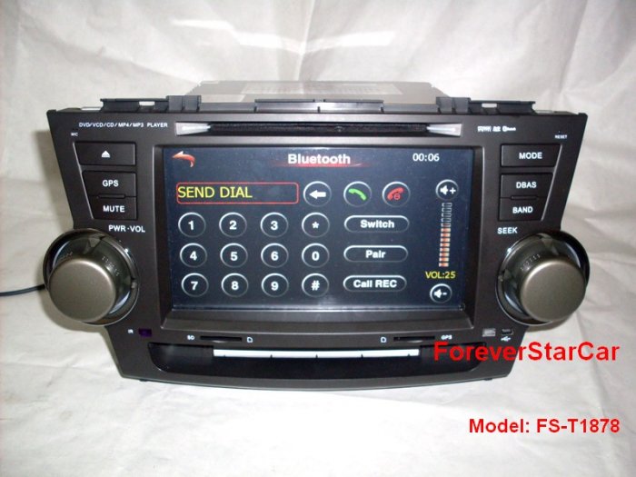 NEW Toyota Highlander Car DVD Player Video Radio GPS Navigation USB SD ...