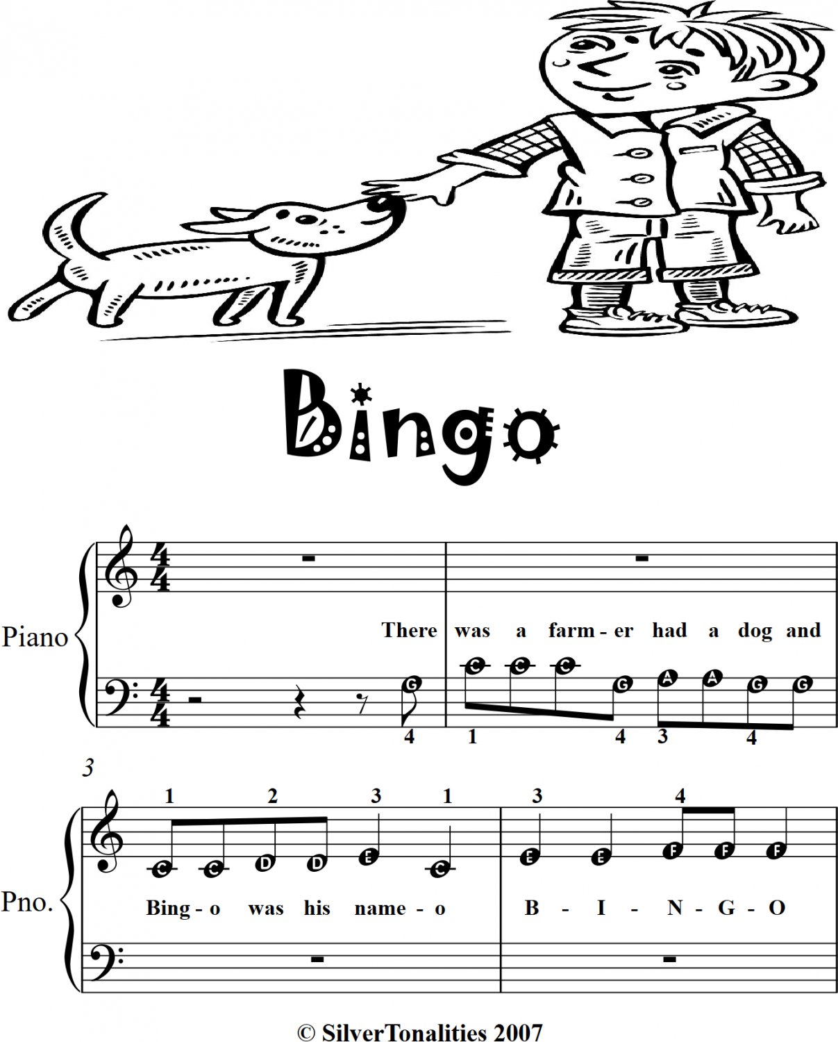 Bingo Beginner Piano Sheet Music Bingo Beginner Piano Sheet Music
