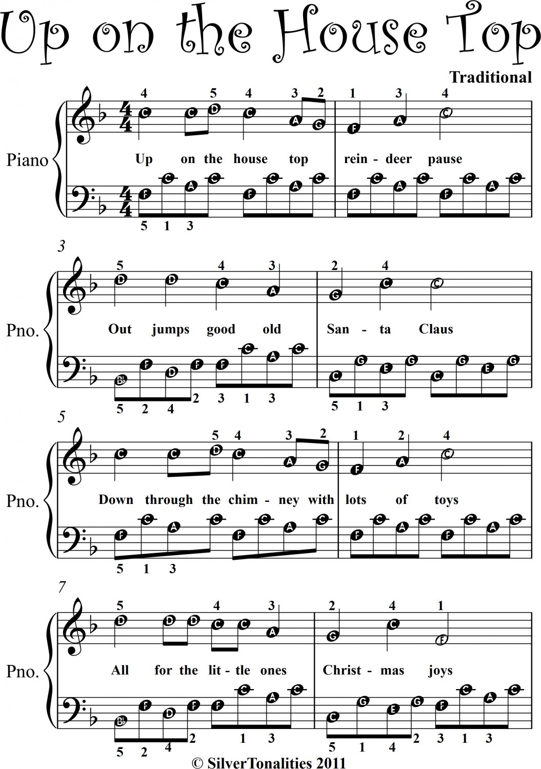 Up On The House Top Easy Piano Sheet Music up-on-the-house-top-easy-piano-sheet-music