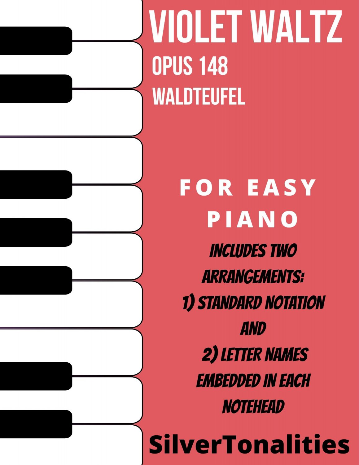 Violet Waltz Opus 148 Easy Piano Sheet Music Combo