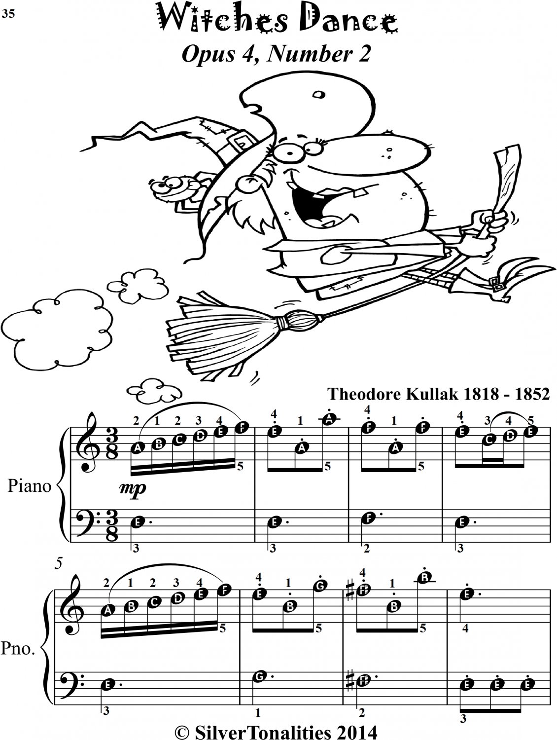 Witches Dance Opus 4 Number 2 Easy Piano Sheet Music 2nd Edition