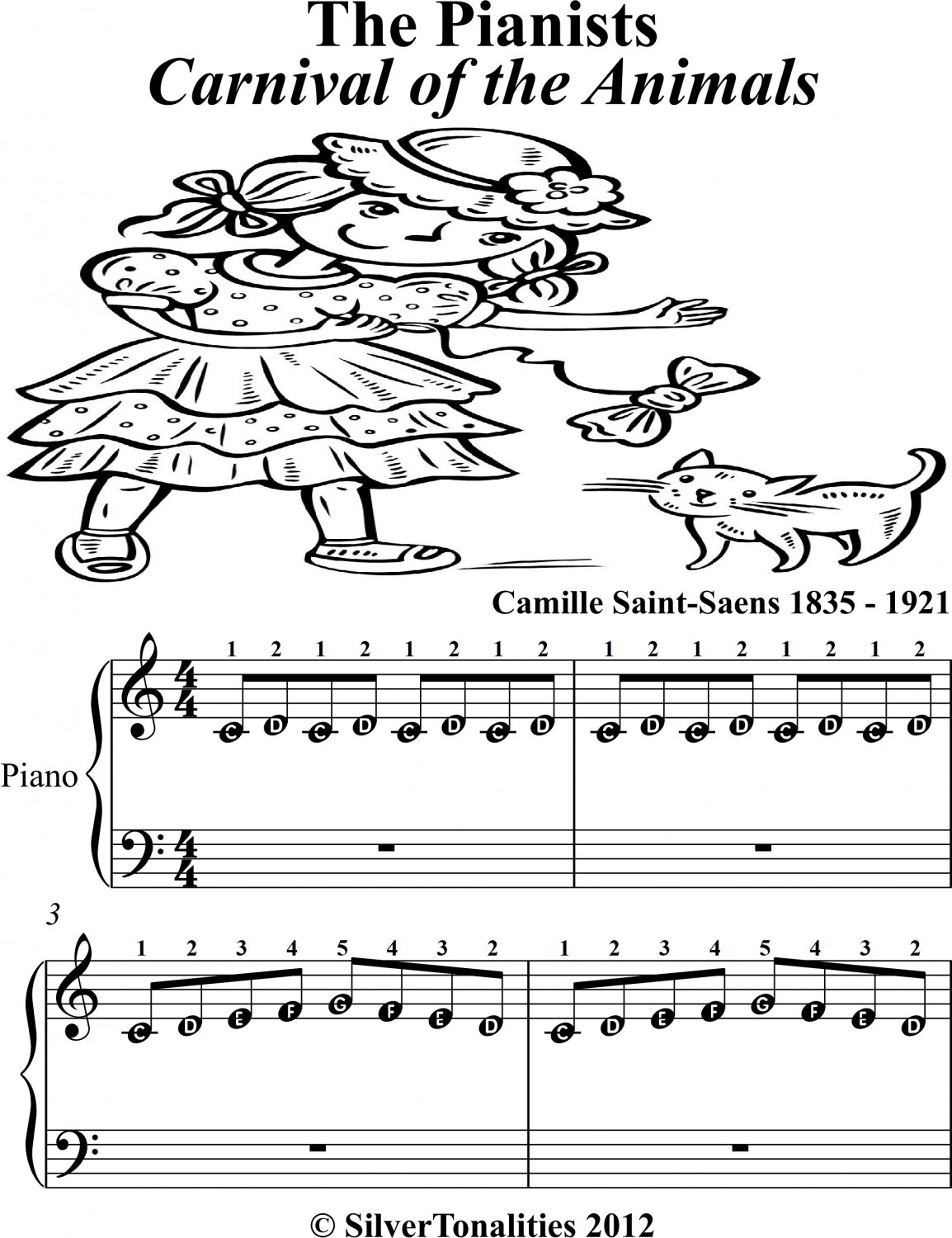 Pianists Carnival of the Animals Beginner Piano Sheet Music