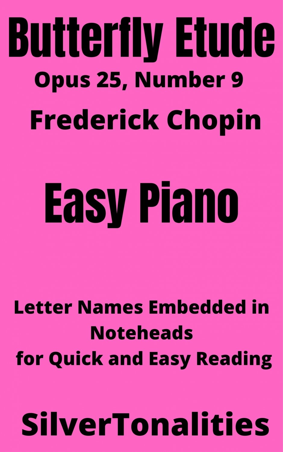 Butterfly Etude Opus 25 Number 9 Easy Piano Sheet Music 2nd Edition