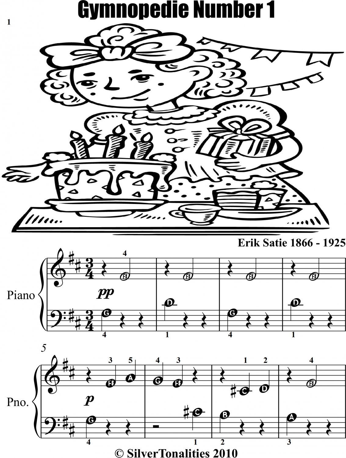 Gymnopedie Number 1 Beginner Piano Sheet Music 2nd Edition