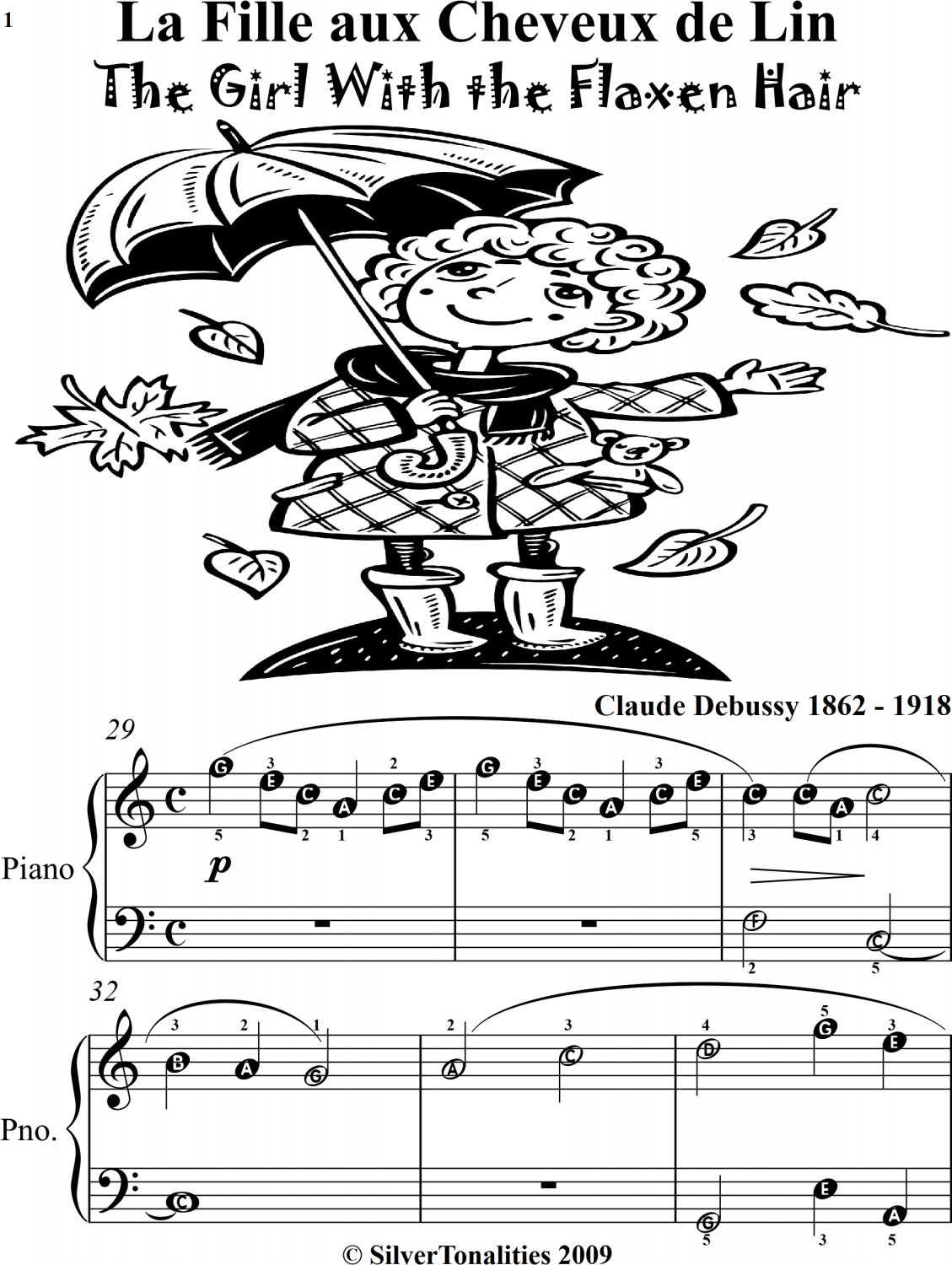 The Girl With the Flaxen Hair La fille aux cheveux de lin Easiest Piano ...