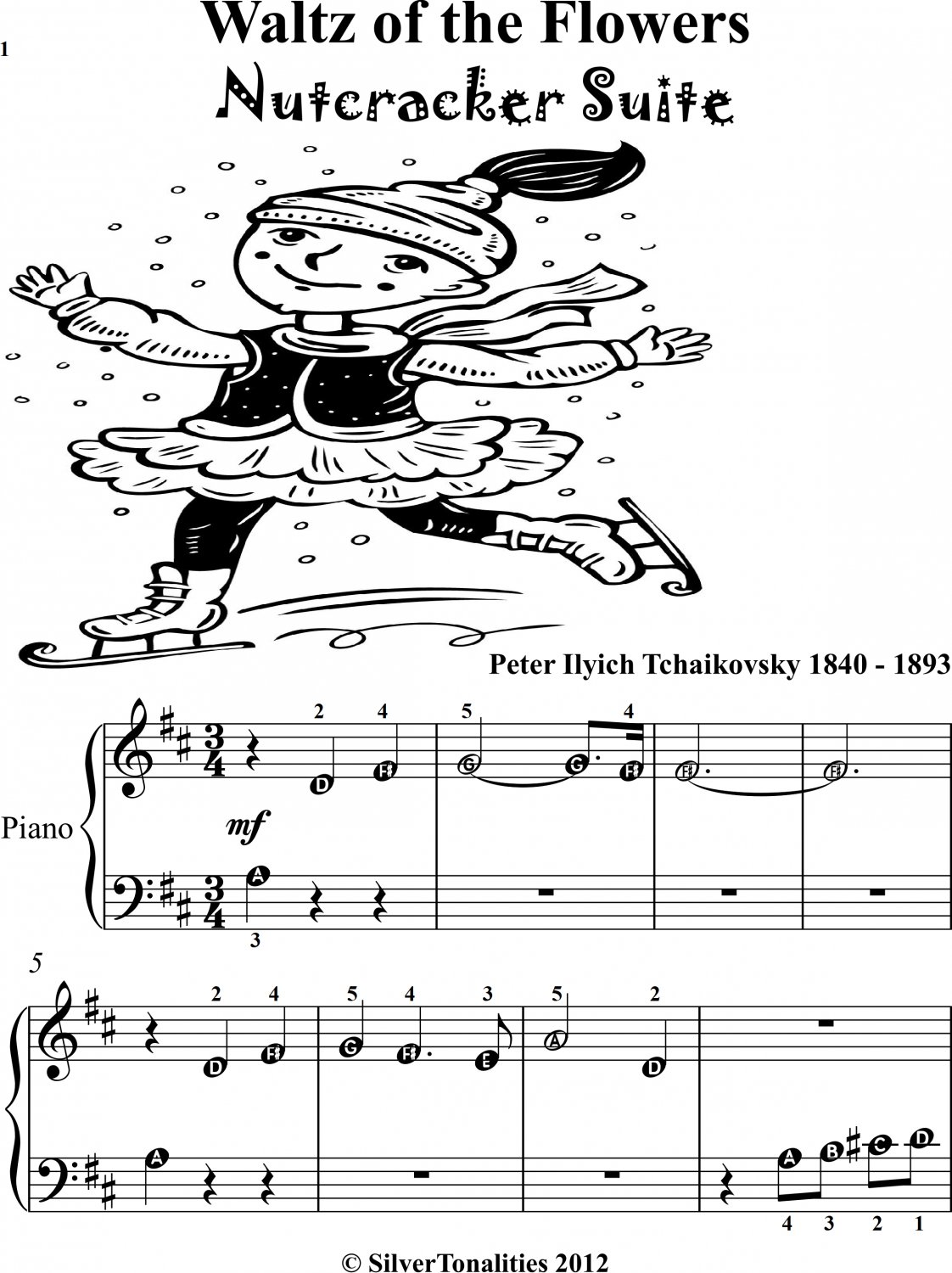 Waltz of the Flowers Nutcracker Beginner Piano Sheet Music 2nd Edition