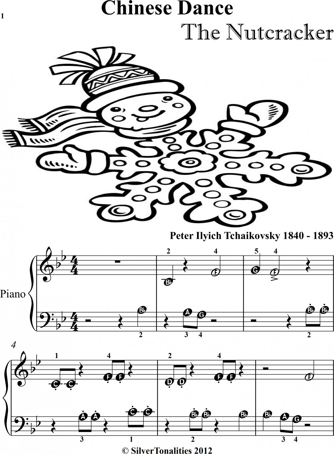 Chinese Dance the Nutcracker Suite Easy Piano Sheet Music 2nd Edition