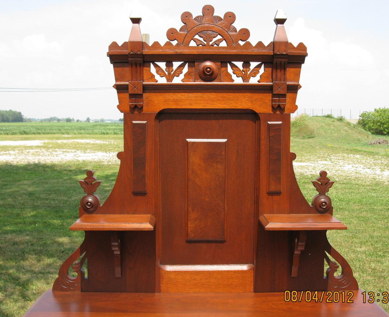 Antique Jacques & Hay Victorian Walnut Buffet Sideboard